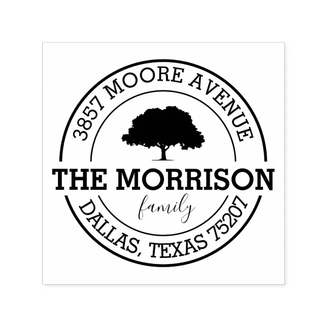 Custom Family Tree | Name, Return Address Self-inking Stamp | Zazzle