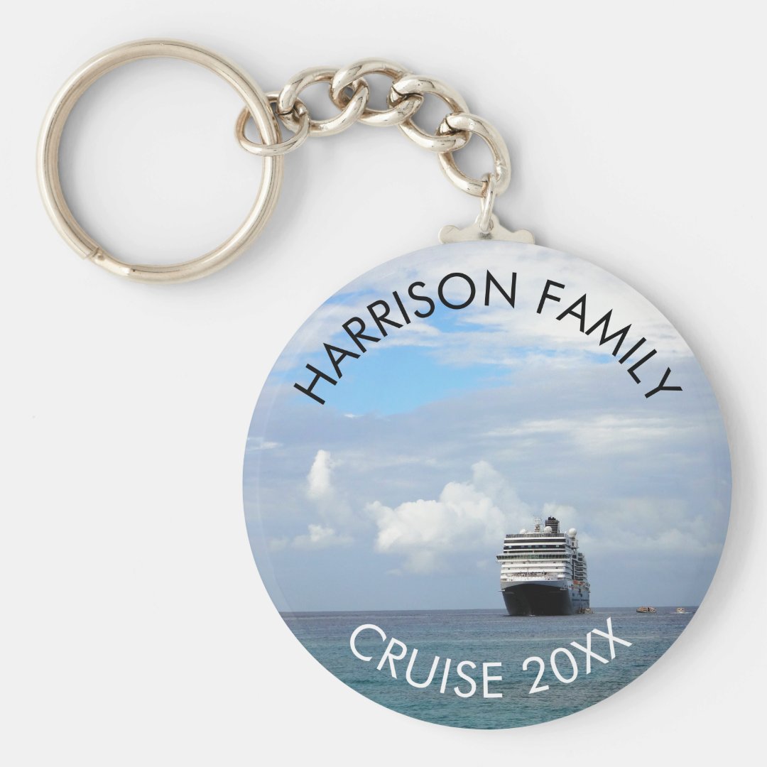 Custom Family Vacation Cruise | Ocean Cruise Ship Keychain | Zazzle