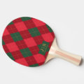 Custom Fancy Monogram Name Plaid Ping Pong Paddle | Zazzle
