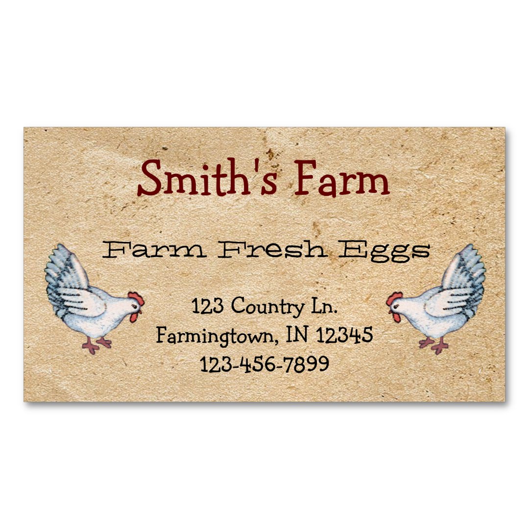 Custom Farm Fresh Eggs Business Card Magnet | Zazzle