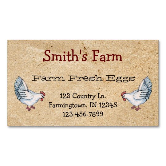 Custom Farm Fresh Eggs Business Card Magnet | Zazzle.com