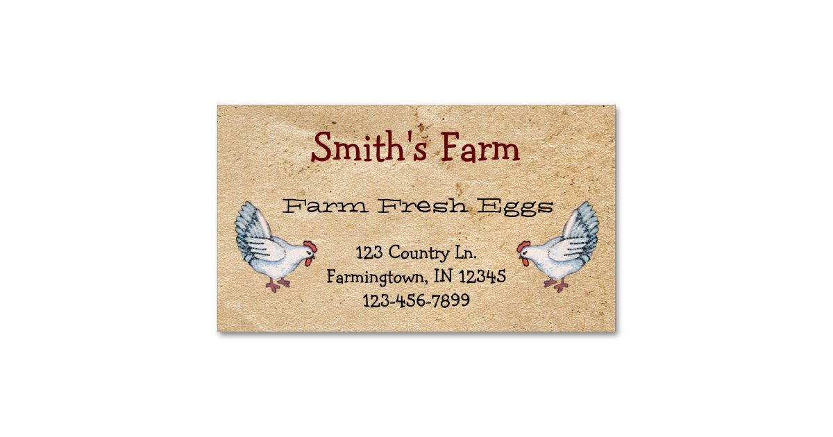 Custom Farm Fresh Eggs Business Card Magnet | Zazzle.com