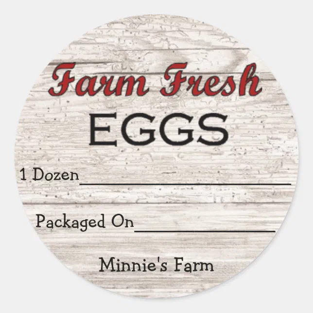 Custom Farm Fresh Eggs Sticker | Zazzle