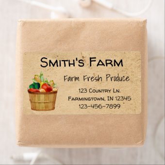 Custom Farm Fresh Produce Label | Zazzle