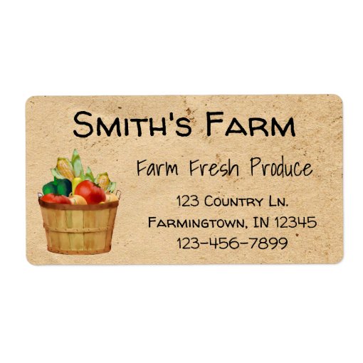 Custom Farm Fresh Produce Label | Zazzle