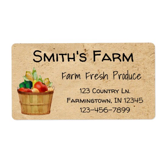Custom Farm Fresh Produce Label | Zazzle.com