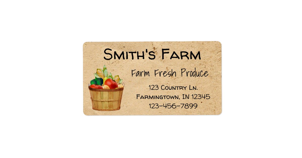Custom Farm Fresh Produce Label | Zazzle