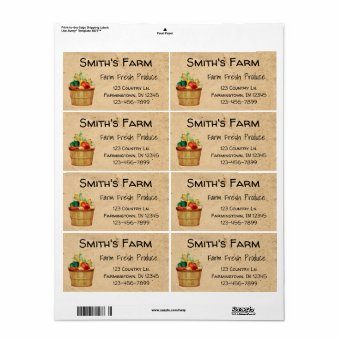 Custom Farm Fresh Produce Label | Zazzle