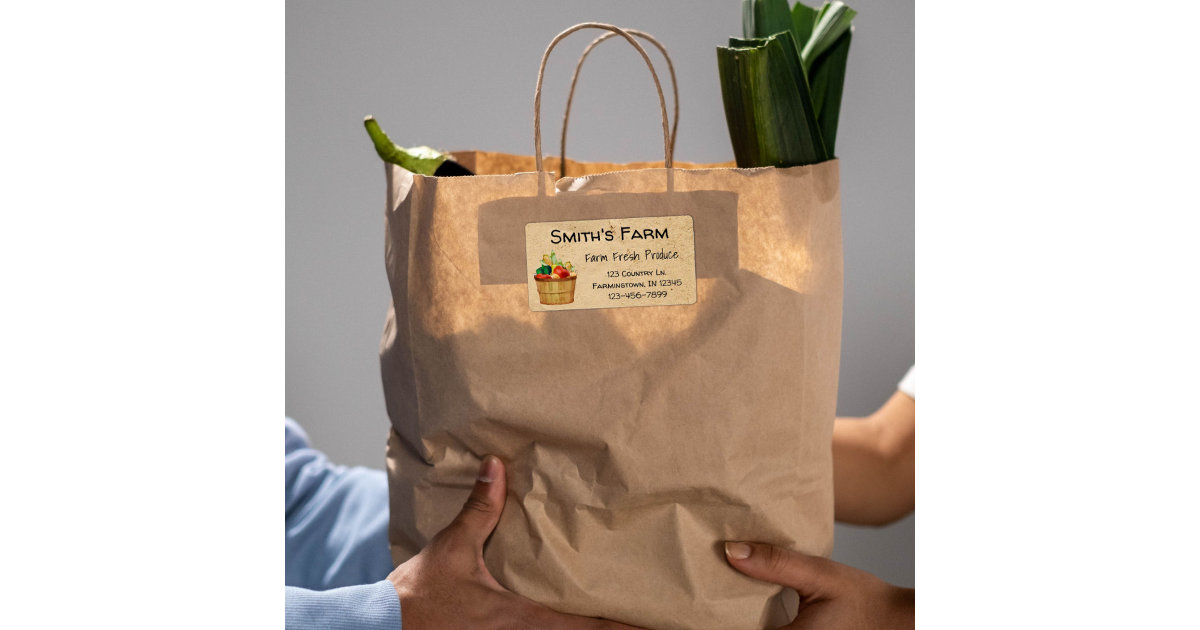 Custom Farm Fresh Produce Label | Zazzle