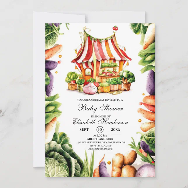 Custom Farmer's Market Baby Shower Invitation | Zazzle