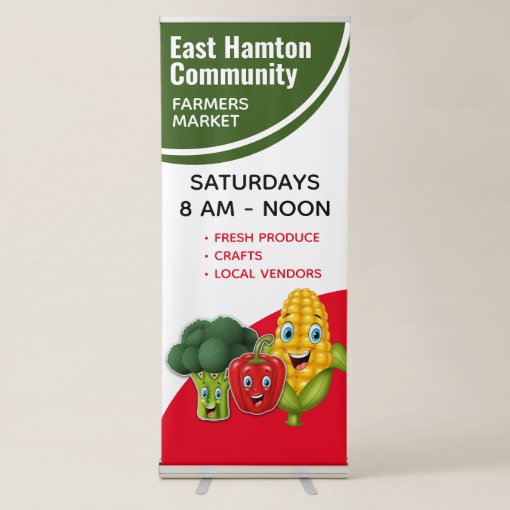 Custom Farmers Market Display Ideas Retractable Banner | Zazzle
