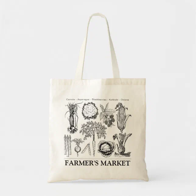 Custom Farmer's Market Farmhouse Produce Tote Bag | Zazzle