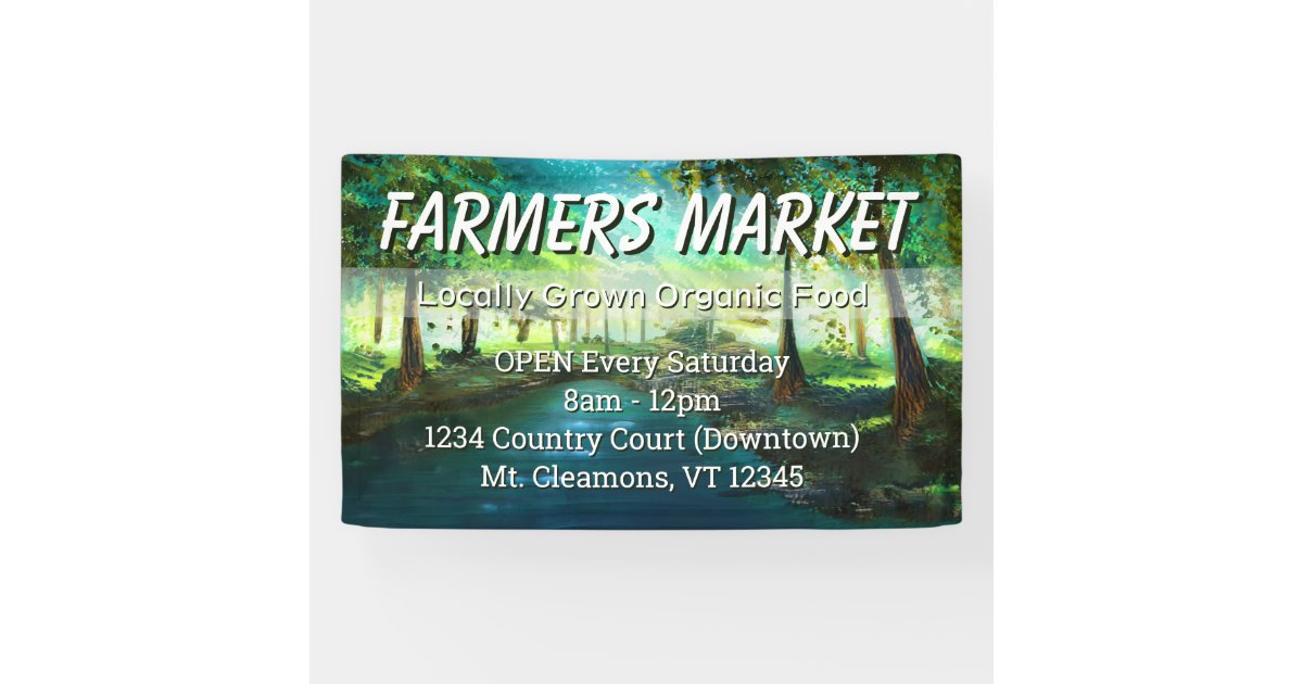 Custom Farmers Market Landscape Banner | Zazzle