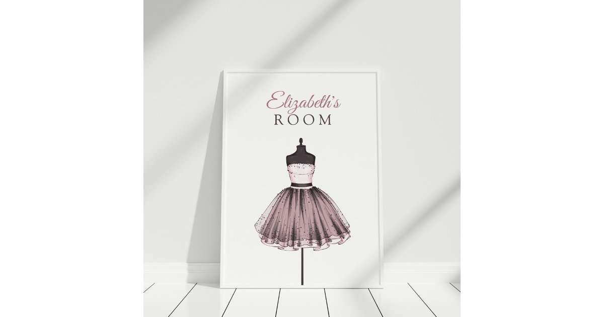 Custom Fashion Illustration, Dress on Mannequin Poster | Zazzle