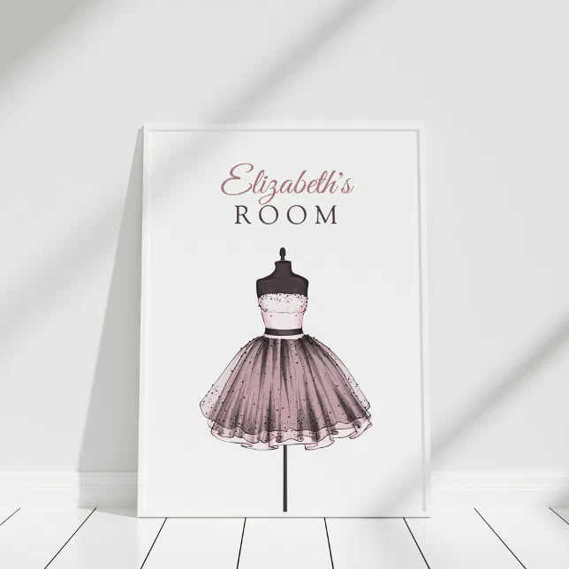 Custom Fashion Illustration, Dress on Mannequin Poster | Zazzle