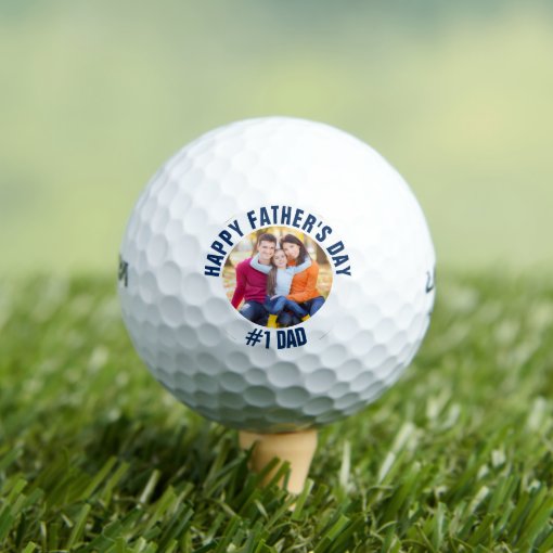 Custom Father's Day #1 Dad Family Photo Golf Balls | Zazzle