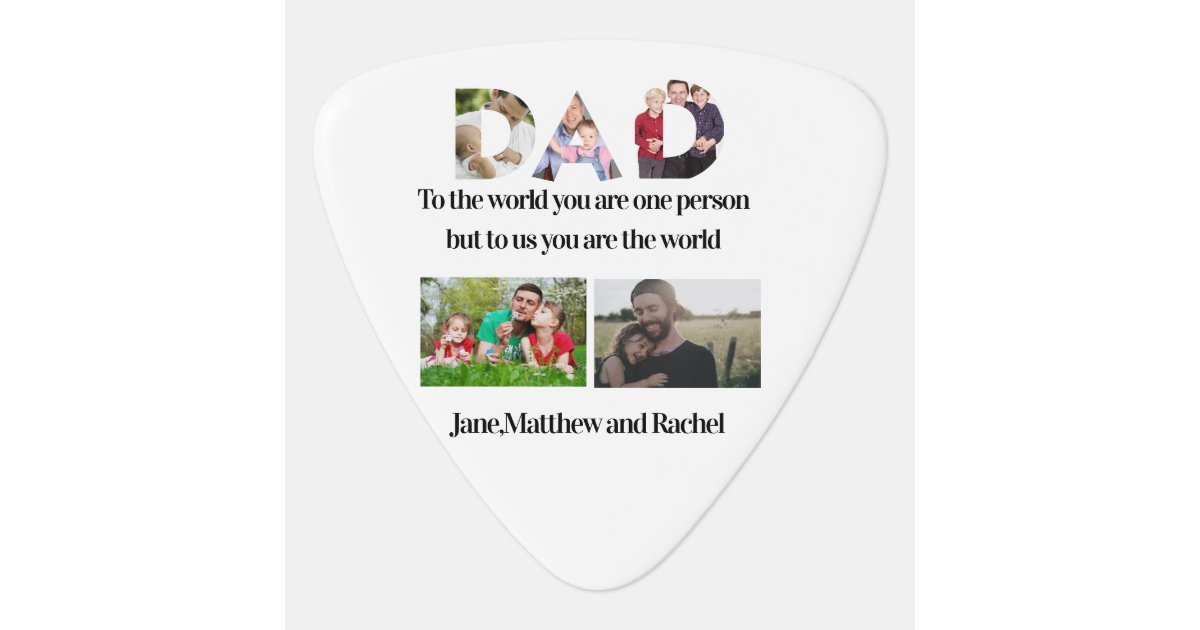 Custom Father's Day 5 Photo Collage Guitar Pick | Zazzle