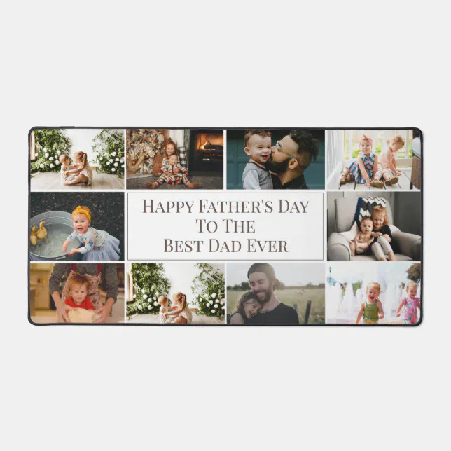 Custom Father's Day Best Dad Ever Photo Collage Desk Mat | Zazzle