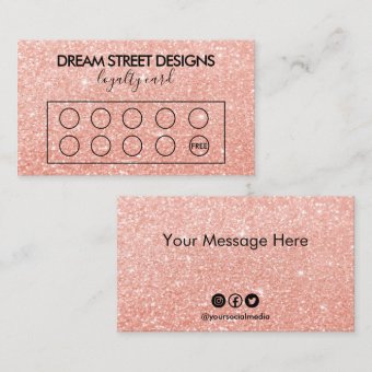 Custom Faux Glitter Loyalty Card | Zazzle