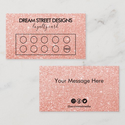 Custom Faux Glitter Loyalty Card | Zazzle