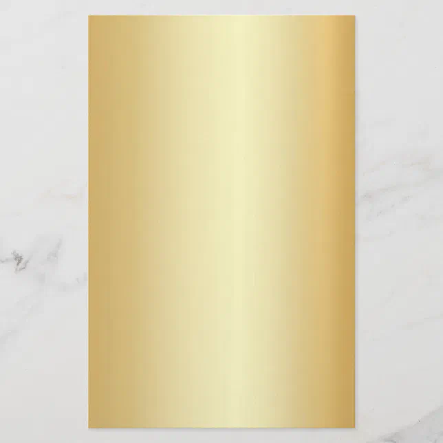 Custom Faux Gold Elegant Blank Modern Template Stationery | Zazzle