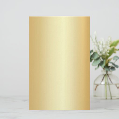 Custom Faux Gold Elegant Blank Modern Template Stationery | Zazzle