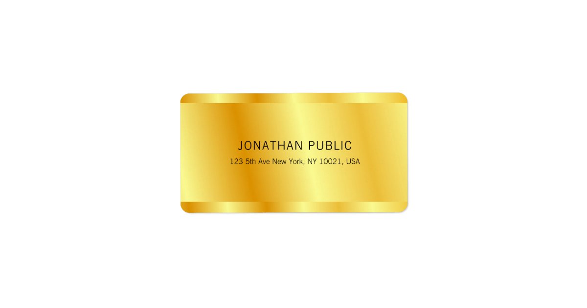 Custom Faux Gold Elegant Glamorous Template Label | Zazzle
