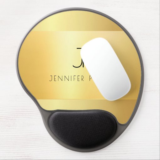 Custom Faux Gold Elegant Monogrammed Template Gel Mouse Pad | Zazzle