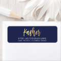 CUSTOM faux gold foil names navy + gold KASHER Label | Zazzle