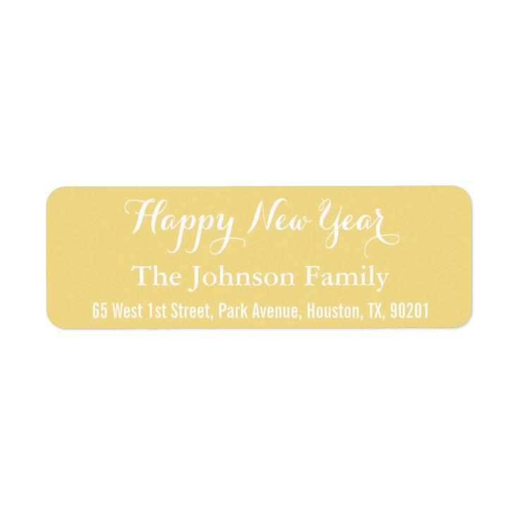 Custom Faux Gold Happy New Year DIY Return Address Label | Zazzle