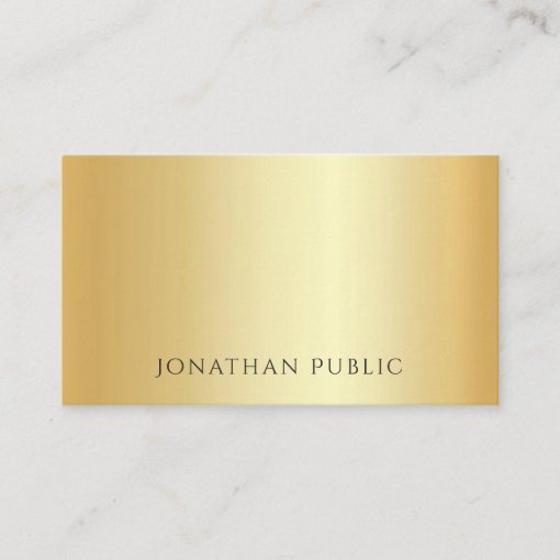 Custom Faux Gold Minimalist Beautiful Template Business Card | Zazzle