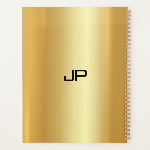 Custom Faux Gold Monogram Glamorous Template Planner | Zazzle