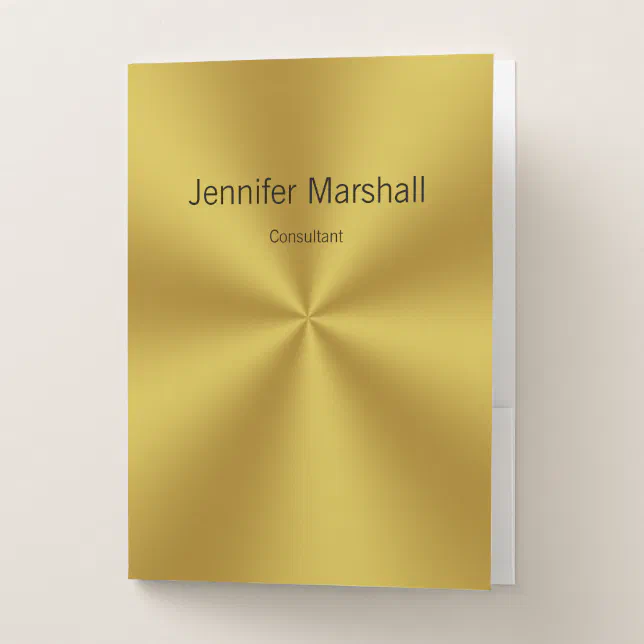 Custom Faux Gold Pocket Folder | Zazzle