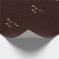 Custom Faux Gold Script Modern Brown Check Pattern Wrapping Paper | Zazzle