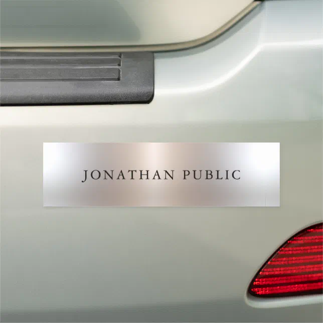 Custom Faux Silver Professional Name Glam Template Car Magnet | Zazzle