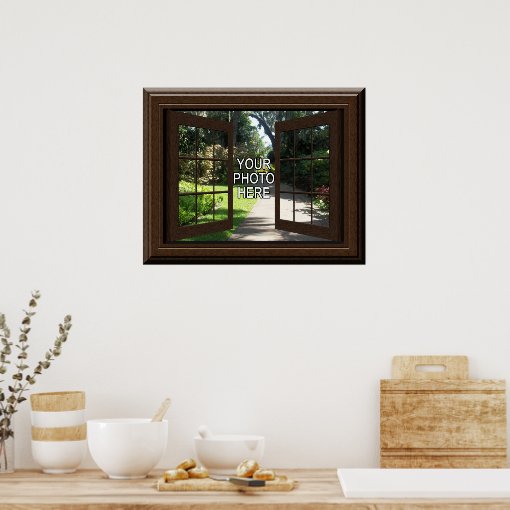 Custom Faux Window View Add Your Photo Poster | Zazzle