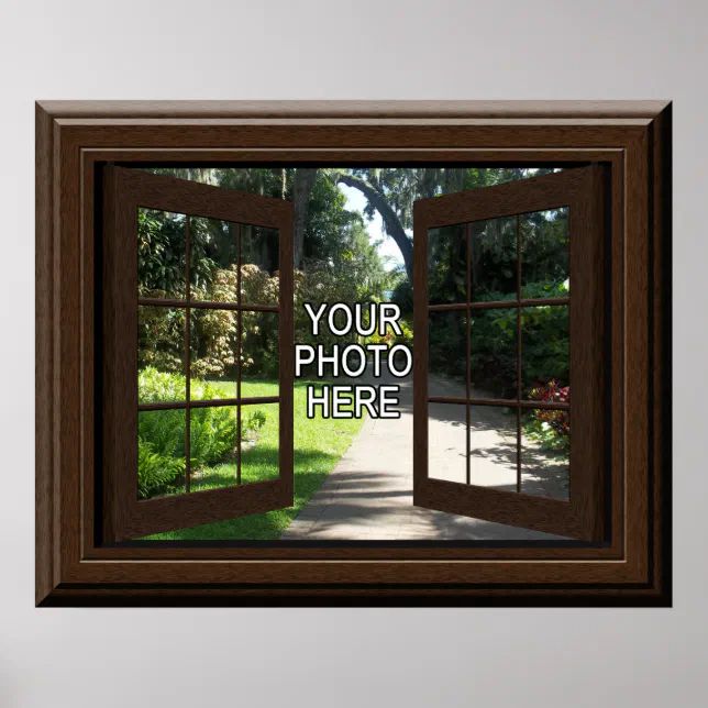 Custom Faux Window View Add Your Photo Poster | Zazzle