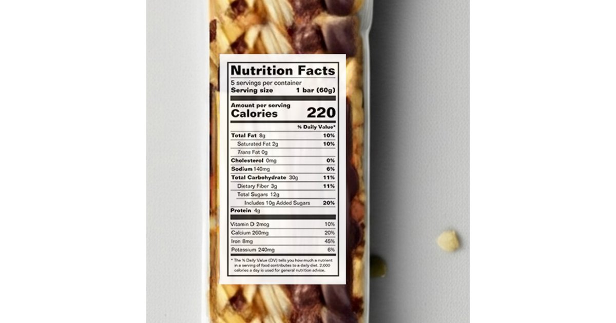 Custom FDA Compliant Nutrition Food Label | Zazzle