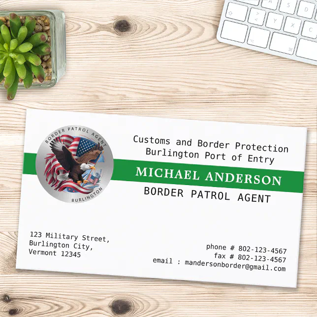 Custom Federal Police Military Border Patrol Logo Business Card | Zazzle