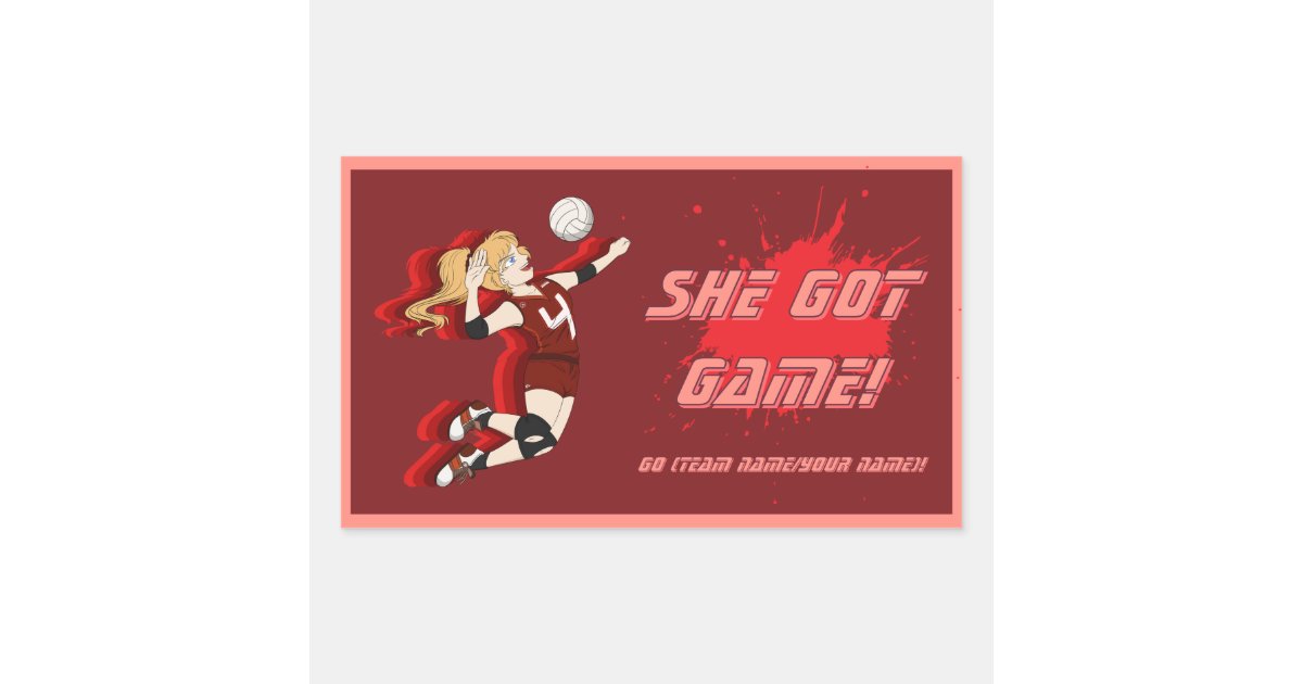 Custom Female Volleyball Player Sticker | Zazzle