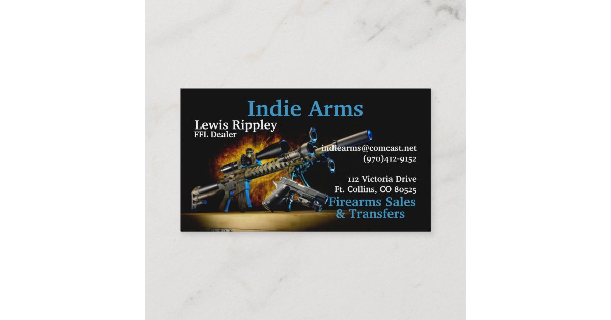Custom FFL business card 3 | Zazzle