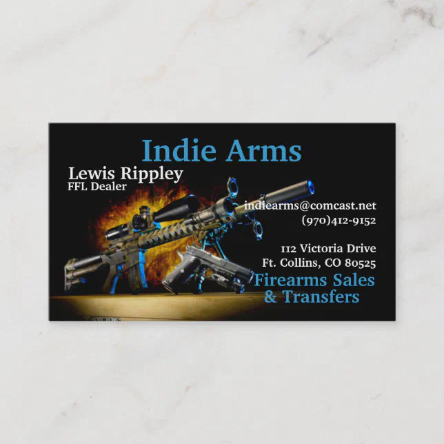 Custom FFL business card 3 | Zazzle