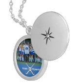Custom Field Hockey Photo Collage Name Team Number Locket Necklace | Zazzle