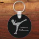 Custom Figure Skating Ice Skating Silver Shimmer Keychain | Zazzle