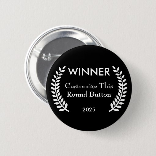 Custom Film Festival Winner Laurels Button Pin | Zazzle