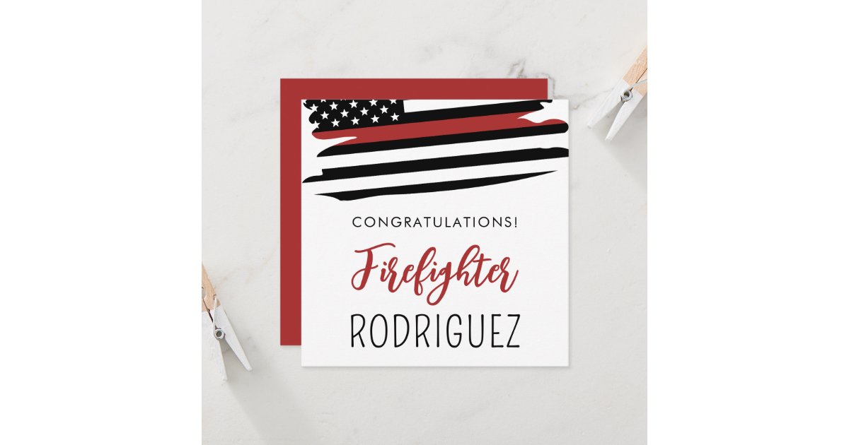 Custom Fire Academy Modern Firefighter Graduation Card | Zazzle