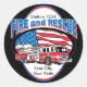 Custom Fire and Rescue Classic Round Sticker | Zazzle