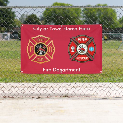 Custom Fire Department Outdoor Banner | Zazzle