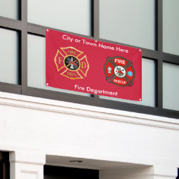 Custom Fire Department Outdoor Banner | Zazzle