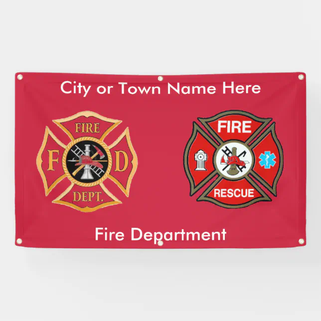 Custom Fire Department Outdoor Banner | Zazzle
